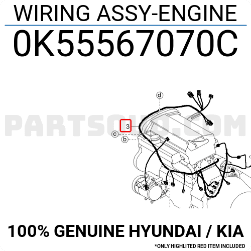 WIRING ASSY-ENGINE 0K55567070C | Hyundai / KIA Parts | PartSouq