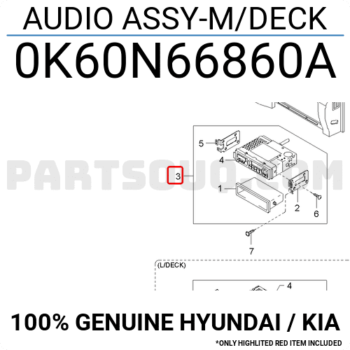 AUDIO ASSY-M/DECK 0K60N66860A | Hyundai / KIA Parts | PartSouq