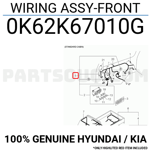 WIRING ASSY-FRONT 0K62K67010G | Hyundai / KIA Parts | PartSouq