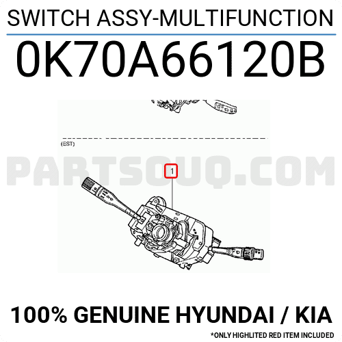 SWITCH ASSY-MULTIFUNCTION 0K70A66120B | Hyundai / KIA Parts | PartSouq