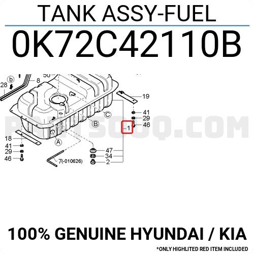 TANK ASSY-FUEL 0K72C42110B | Hyundai / KIA Parts | PartSouq