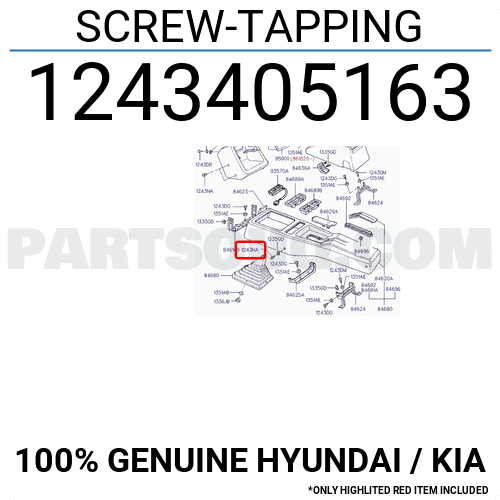 SCREW-TAPPING 1243405163 | Hyundai / KIA Parts | PartSouq