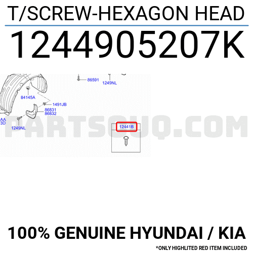 T/SCREW-HEXAGON HEAD 1244905207K | Hyundai / KIA Parts | PartSouq