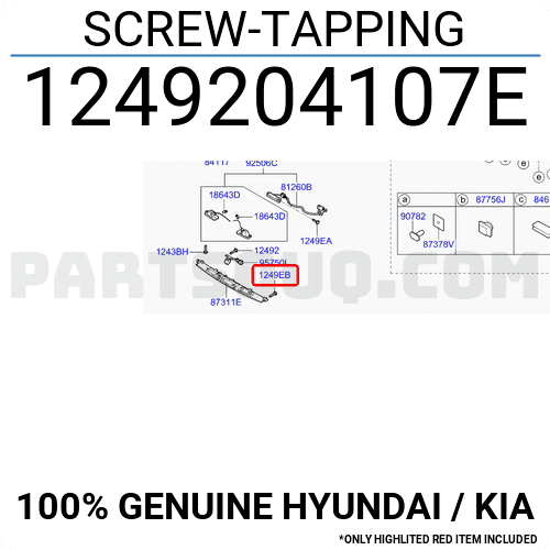 SCREW-TAPPING 1249204107E | Hyundai / KIA Parts | PartSouq
