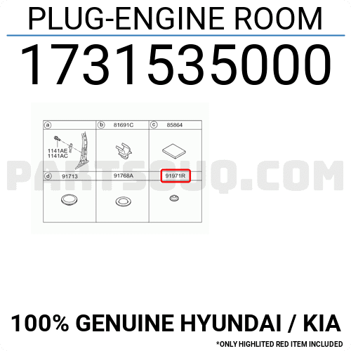 PLUG-ENGINE ROOM 1731535000 | Hyundai / KIA Parts | PartSouq