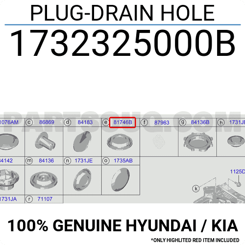 PLUG-DRAIN HOLE 1732325000B | Hyundai / KIA Parts | PartSouq