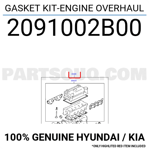 GASKET KIT-ENGINE OVERHAUL 2091002B00 | Hyundai / KIA Parts | PartSouq