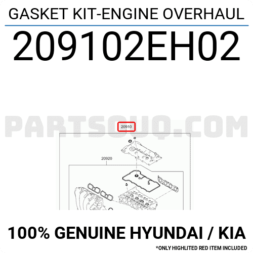 GASKET KIT-ENGINE OVERHAUL 209102EH02 | Hyundai / KIA Parts | PartSouq