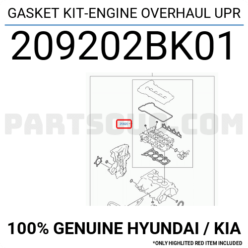GASKET KIT-ENGINE OVERHAUL UPR 209202BK01 | Hyundai / KIA Parts | PartSouq