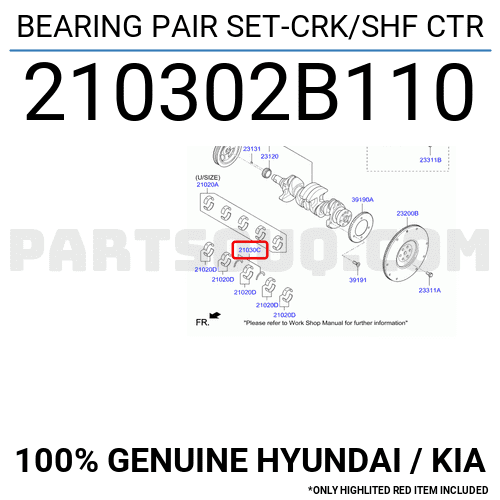 BEARING PAIR SET-CRK/SHF CTR 210302B110 | Hyundai / KIA Parts | PartSouq