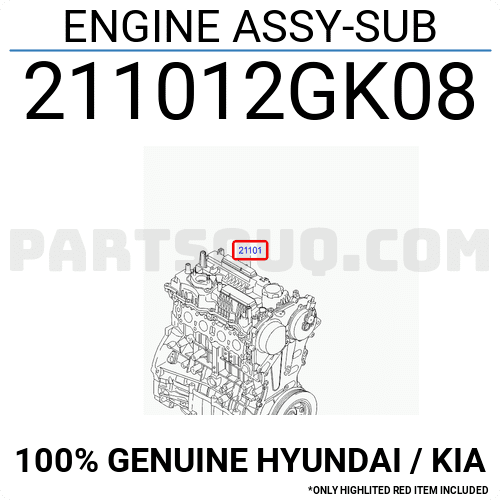 ENGINE ASSY-SUB 211012GK08 | Hyundai / KIA Parts | PartSouq