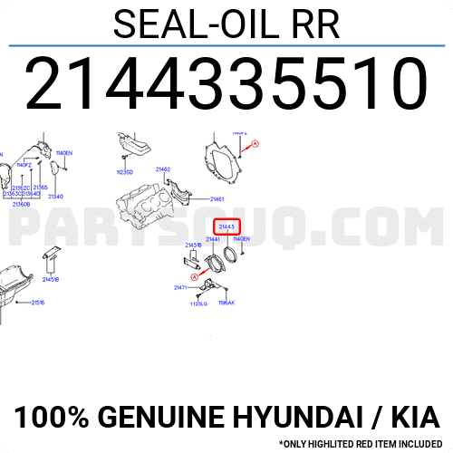 SEAL-OIL RR 2144335510 | Hyundai / KIA Parts | PartSouq