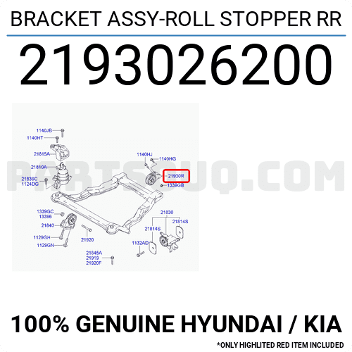 BRACKET ASSY-ROLL STOPPER RR 2193026200 | Hyundai / KIA Parts | PartSouq