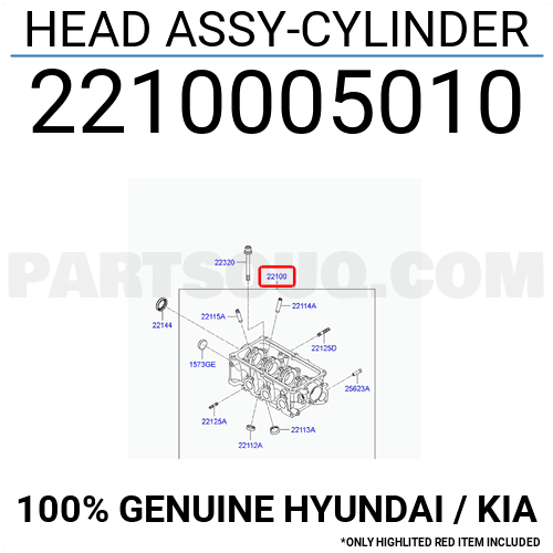 HEAD ASSY-CYLINDER 2210005010 | Hyundai / KIA Parts | PartSouq