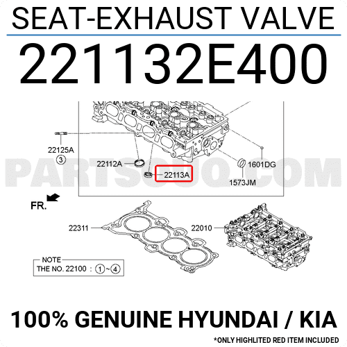 SEAT-EXHAUST VALVE 221132E400 | Hyundai / KIA Parts | PartSouq