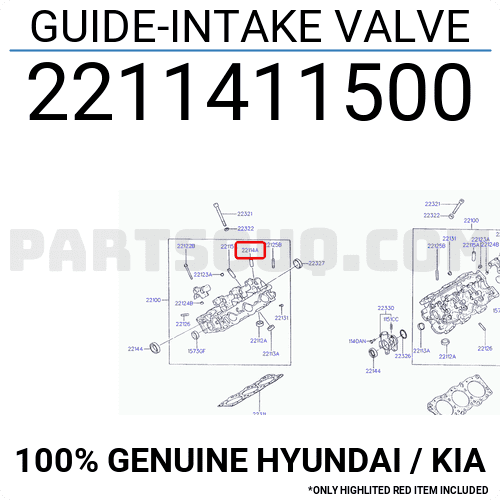 GUIDE-INTAKE VALVE 2211411500 | Hyundai / KIA Parts | PartSouq