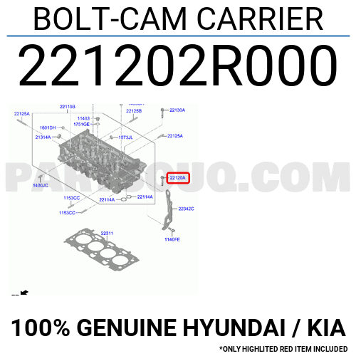 BOLT-CAM CARRIER 221202R000 | Hyundai / KIA Parts | PartSouq