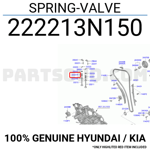 SPRING-VALVE 222213N150 | Hyundai / KIA Parts | PartSouq