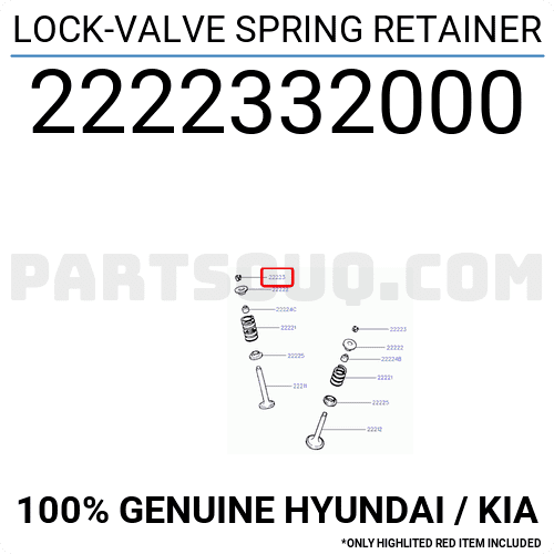 LOCK-VALVE SPRING RETAINER 2222332000 | Hyundai / KIA Parts | PartSouq