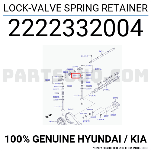 LOCK-VALVE SPRING RETAINER 2222332004 | Hyundai / KIA Parts | PartSouq