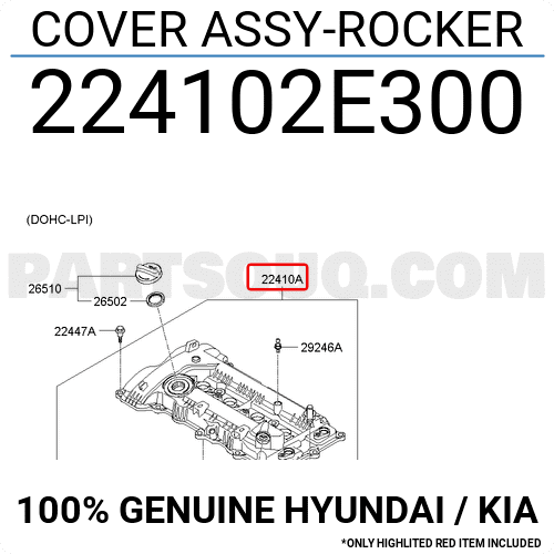 COVER ASSY-ROCKER 224102E300 | Hyundai / KIA Parts | PartSouq