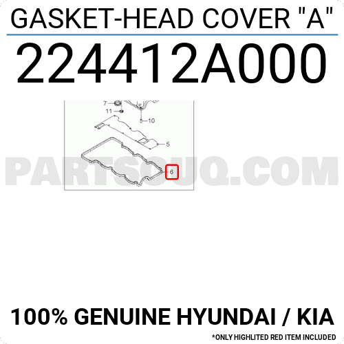 GASKET-HEAD COVER "A 224412A000 | Hyundai / KIA Parts | PartSouq