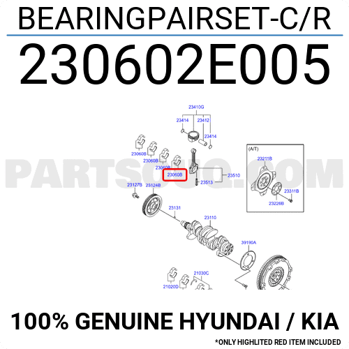 BEARINGPAIRSET-C/R 230602E005 | Hyundai / KIA Parts | PartSouq