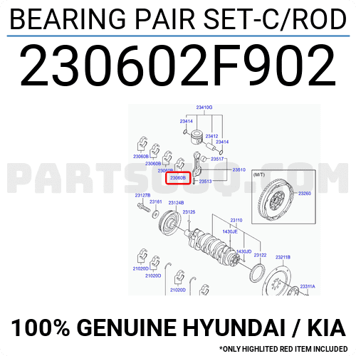 BEARING PAIR SET-C/ROD 230602F902 | Hyundai / KIA Parts | PartSouq