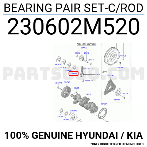 BEARING PAIR SET-C/ROD 230602M520 | Hyundai / KIA Parts | PartSouq