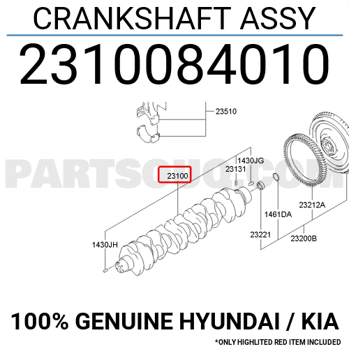 CRANKSHAFT ASSY 2310084010 | Hyundai / KIA Parts | PartSouq