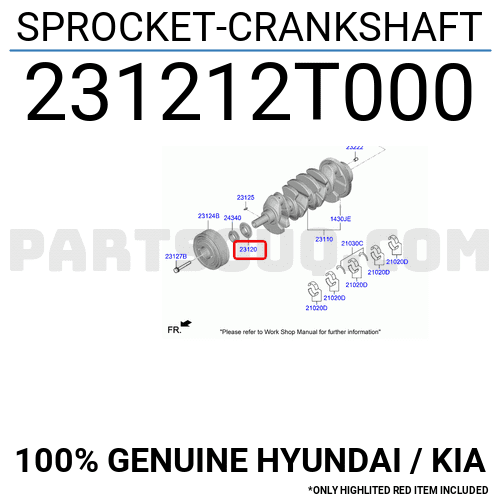 SPROCKET-CRANKSHAFT 231212T000 | Hyundai / KIA Parts | PartSouq