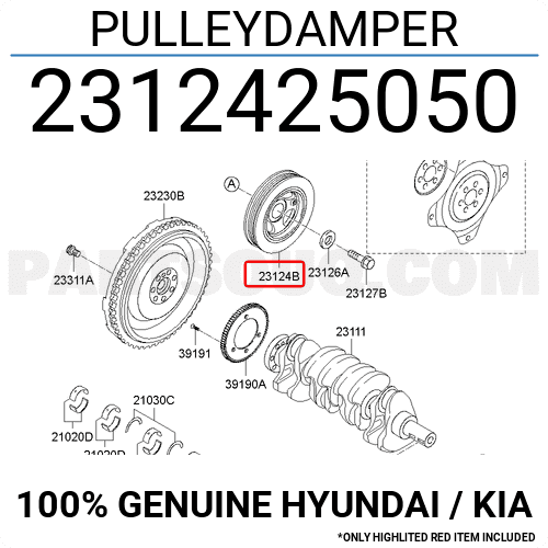 PULLEYDAMPER 2312425050 | Hyundai / KIA Parts | PartSouq