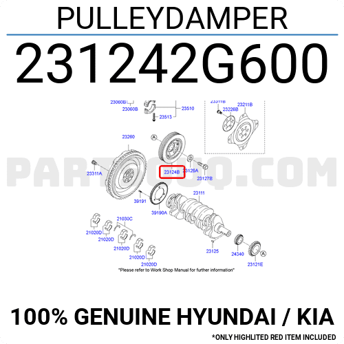 PULLEYDAMPER 231242G600 | Hyundai / KIA Parts | PartSouq
