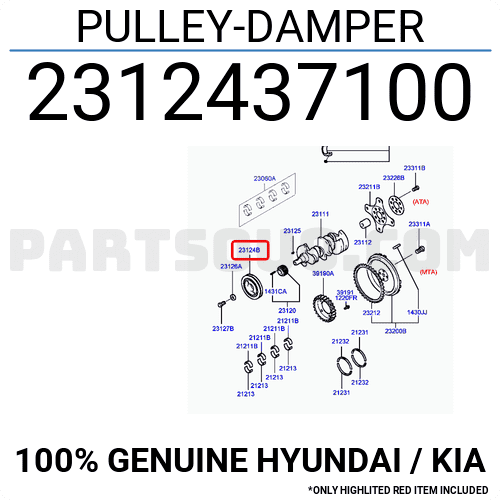 PULLEY-DAMPER 2312437100 | Hyundai / KIA Parts | PartSouq