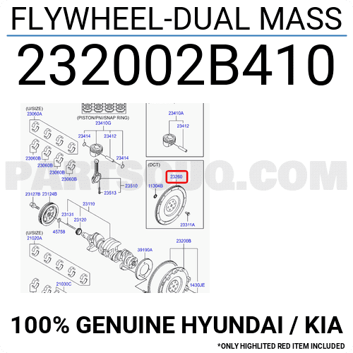 FLYWHEEL-DUAL MASS 232002B410 | Hyundai / KIA Parts | PartSouq