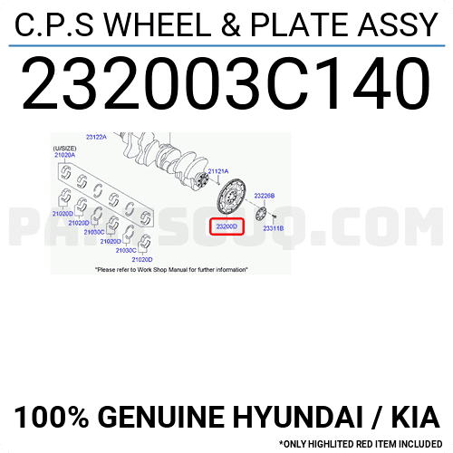 C.P.S WHEEL & PLATE ASSY 232003C140 | Hyundai / KIA Parts | PartSouq