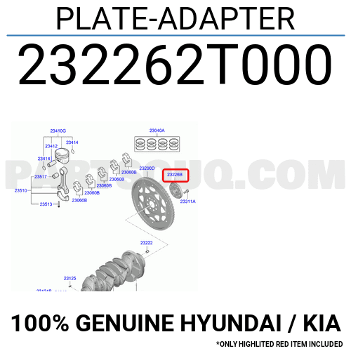 PLATE-ADAPTER 232262T000 | Hyundai / KIA Parts | PartSouq