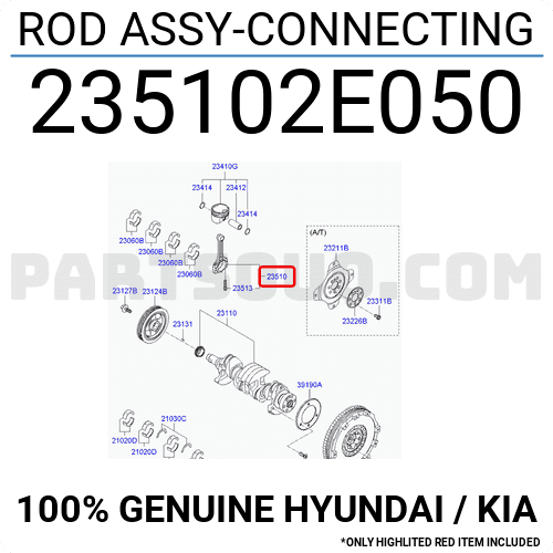 ROD ASSY-CONNECTING 235102E050 | Hyundai / KIA Parts | PartSouq