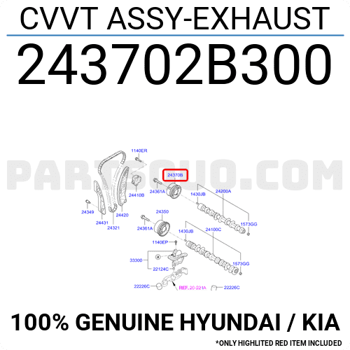 CVVT ASSY-EXHAUST 243702B300 | Hyundai / KIA Parts | PartSouq