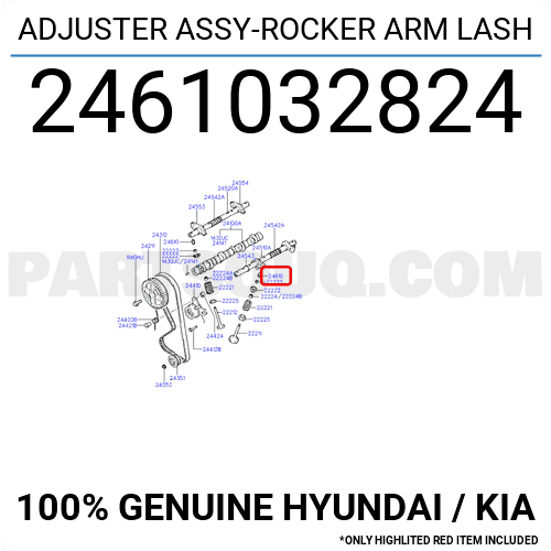ADJUSTER ASSY-ROCKER ARM LASH 2461032824 | Hyundai / KIA Parts | PartSouq