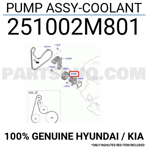 PUMP ASSY-COOLANT 251002M801 | Hyundai / KIA Parts | PartSouq