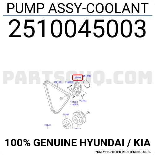 PUMP ASSY-COOLANT 2510045003 | Hyundai / KIA Parts | PartSouq