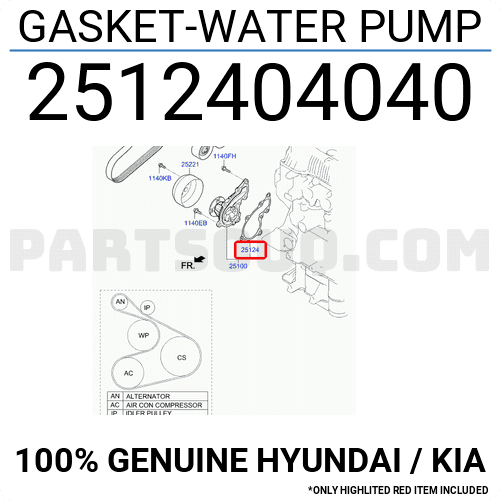 GASKET-WATER PUMP 2512404040 | Hyundai / KIA Parts | PartSouq