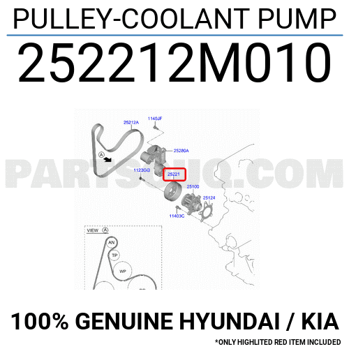 PULLEY-COOLANT PUMP 252212M010 | Hyundai / KIA Parts | PartSouq