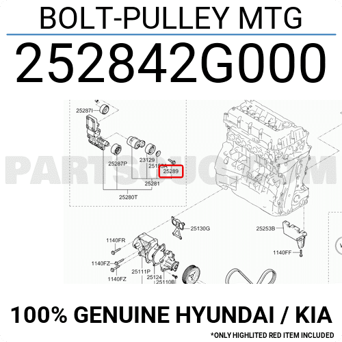 BOLT-PULLEY MTG 252842G000 | Hyundai / KIA Parts | PartSouq