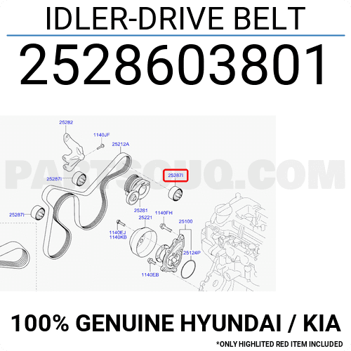 IDLER-DRIVE BELT 2528603801 | Hyundai / KIA Parts | PartSouq
