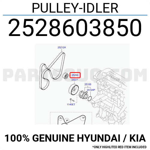 PULLEY-IDLER 2528603850 | Hyundai / KIA Parts | PartSouq