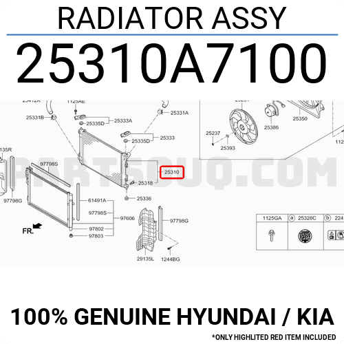 RADIATOR ASSY 25310A7100 | Hyundai / KIA Parts | PartSouq