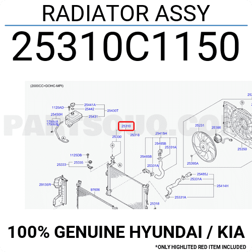 RADIATOR ASSY 25310C1150 | Hyundai / KIA Parts | PartSouq