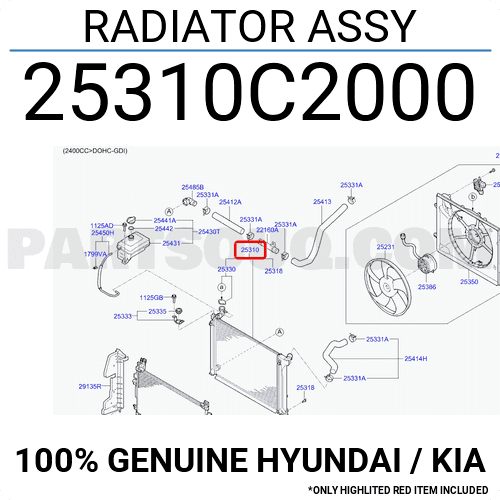 RADIATOR ASSY 25310C2000 | Hyundai / KIA Parts | PartSouq